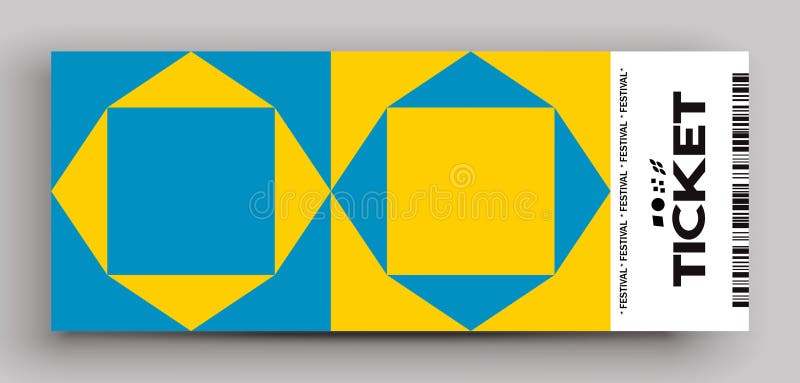 Ticket Vector Template Layout with Abstract Pattern Design Graphics ...