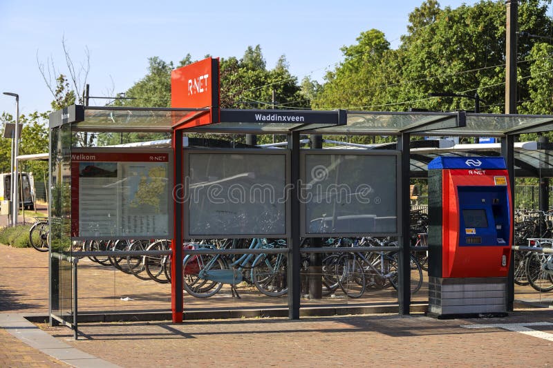 Ticket Vending Machine of R-NET Trains at the Station of Waddinxveen ...