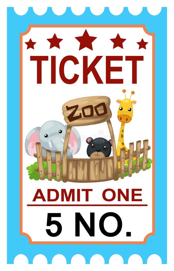 Ticket zoo vector stock vector. Illustration of education - 34366956