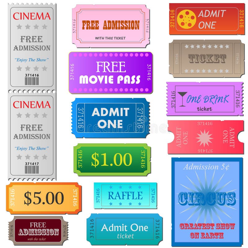 Tickets set stock vector. Illustration of numbered, graphic - 15207764