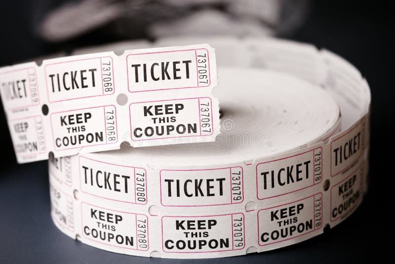 Closeup of Red Tickets stock photo. Image of numbers, admission - 2124464