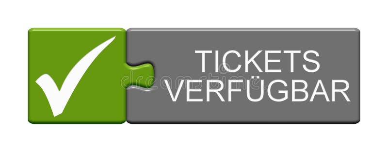 Tickets Available German - Puzzle Button Banner with Icon Stock ...
