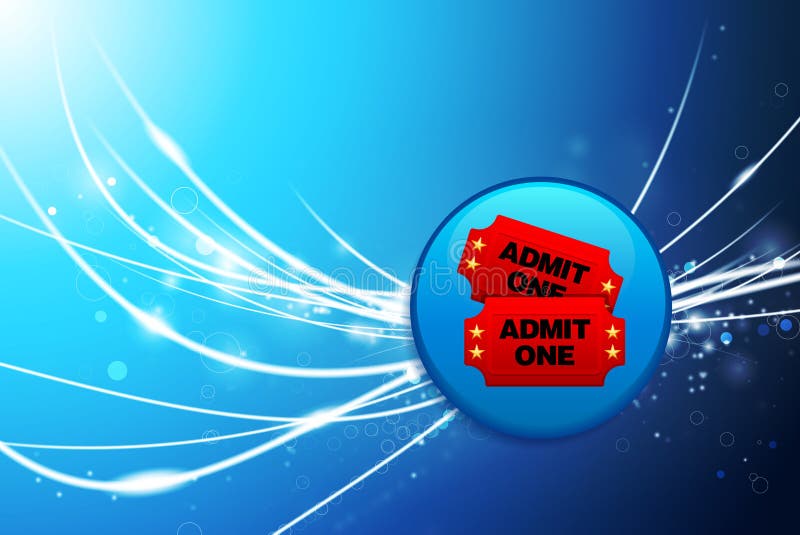 Tickets Button on Blue Abstract Light Background Stock Illustration ...