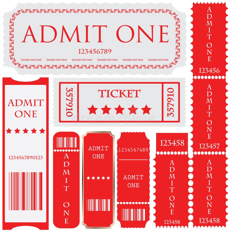 Tickets in Different Styles Stock Vector - Illustration of music ...