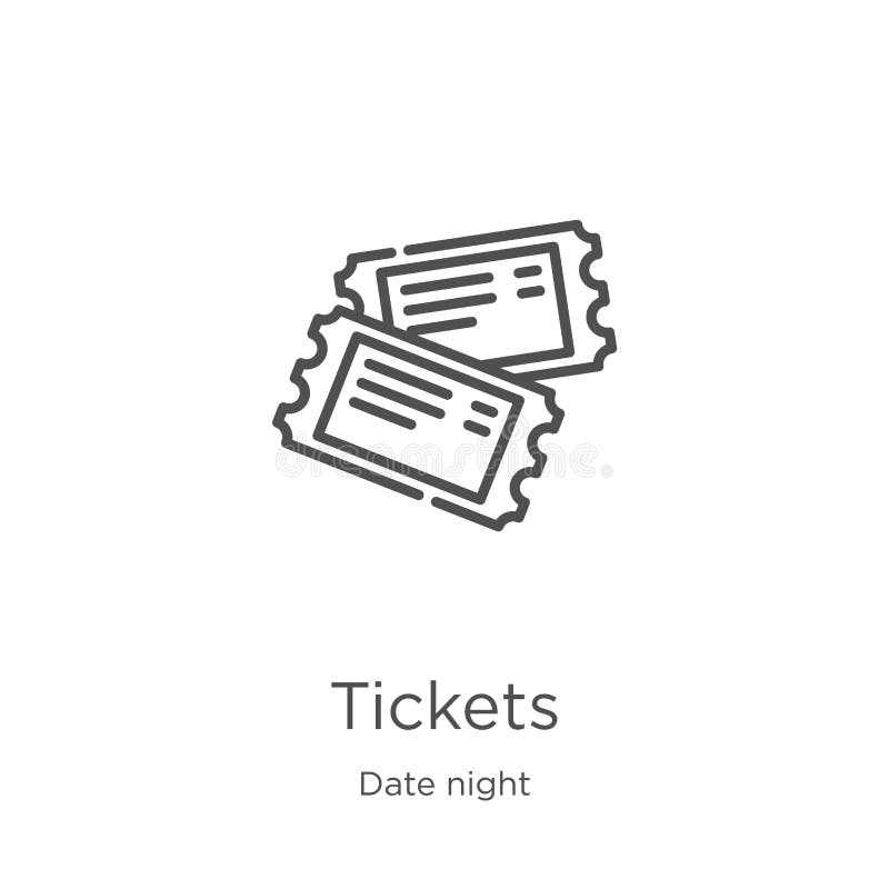 Tickets Icon Vector from Date Night Collection. Thin Line Tickets ...