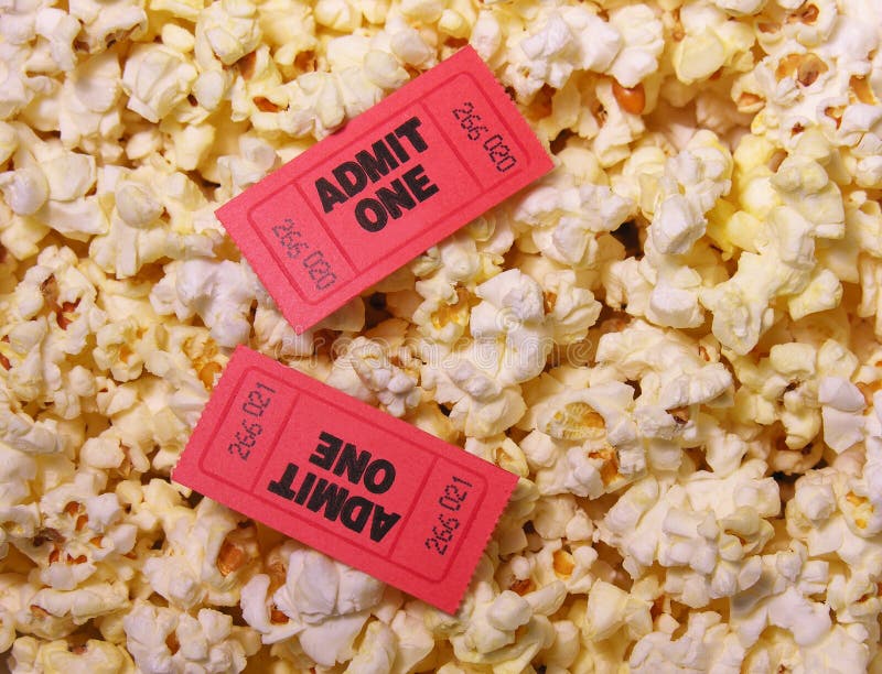 Tickets and Popcorn stock photo. Image of entrance, admit - 750402