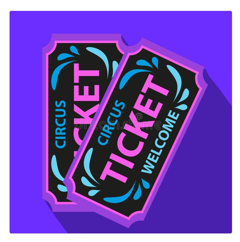 Tickets To the Circus Icon Flat Style, Isolated on White Background ...