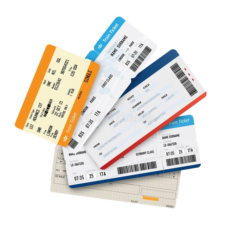 Tickets On White Background Stock Illustration - Illustration of ...