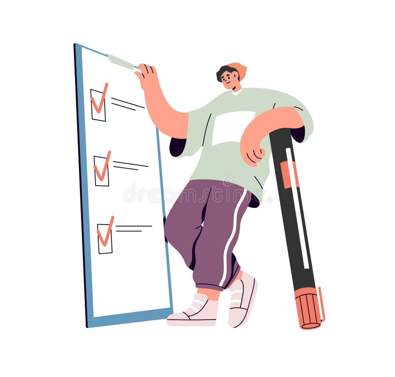 Ticking Checkboxes in Check List. Man Marking Tasks Done and Completed ... Ticking Checkboxes in Check List. Man Marking Tasks Done and Completed ...