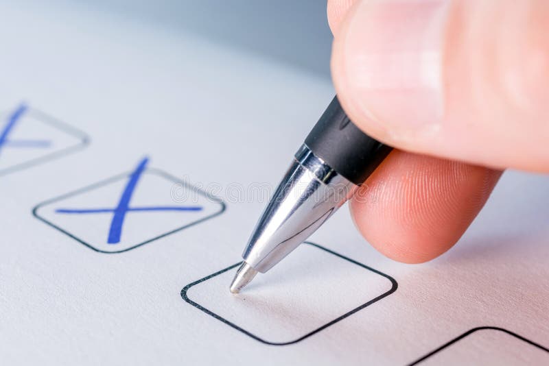 Man Ticking A Check Box On A Virtual Interface Stock Image - Image of ...