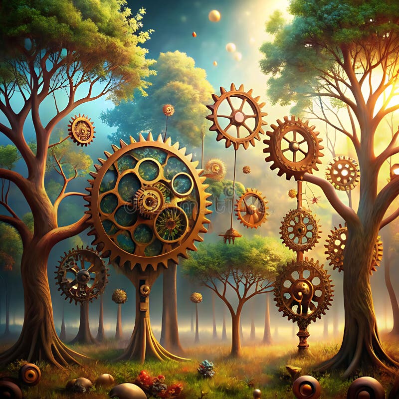 Ticking Whimsy: Exploring the Enchanted Clockwork Forest of Gears and ...