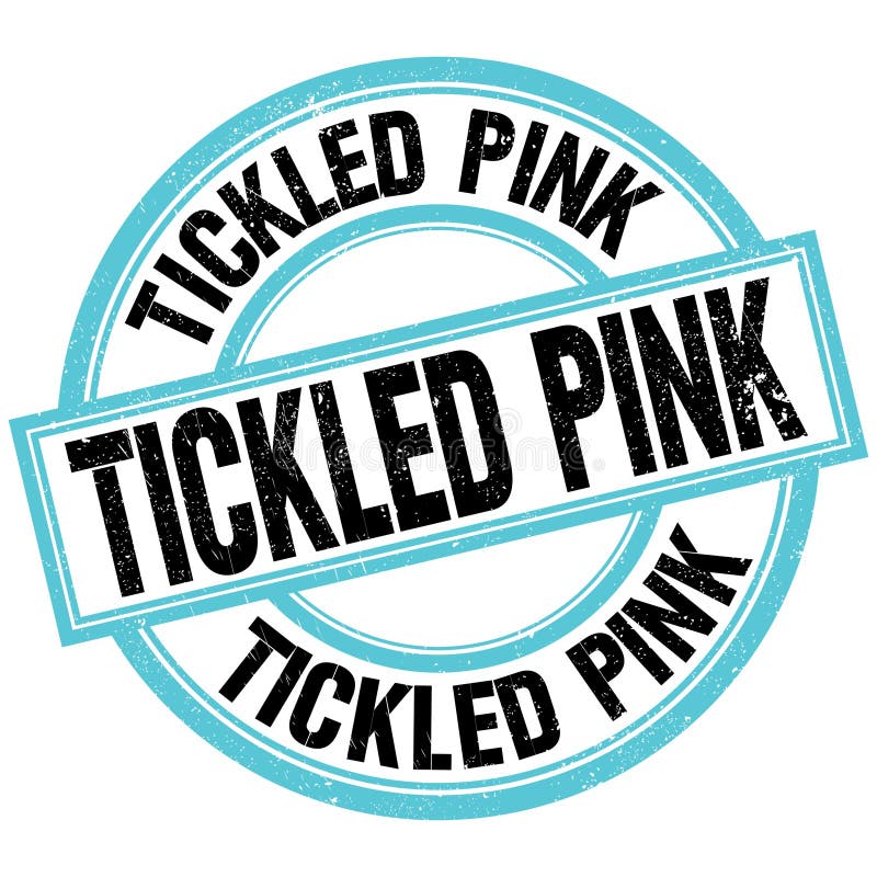 TICKLED PINK Text on Blue Trapeze Stamp Sign Stock Illustration ... TICKLED PINK Text on Blue Trapeze Stamp Sign Stock Illustration ...