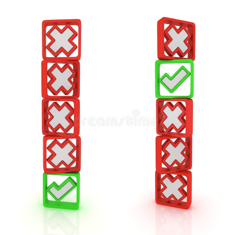 Crosses and Ticks in the Ballot Box Stock Illustration - Illustration ...