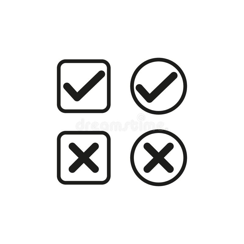 Ticks Crosses Icons. Cross Symbol. Graphic Element. Vector Illustration ...