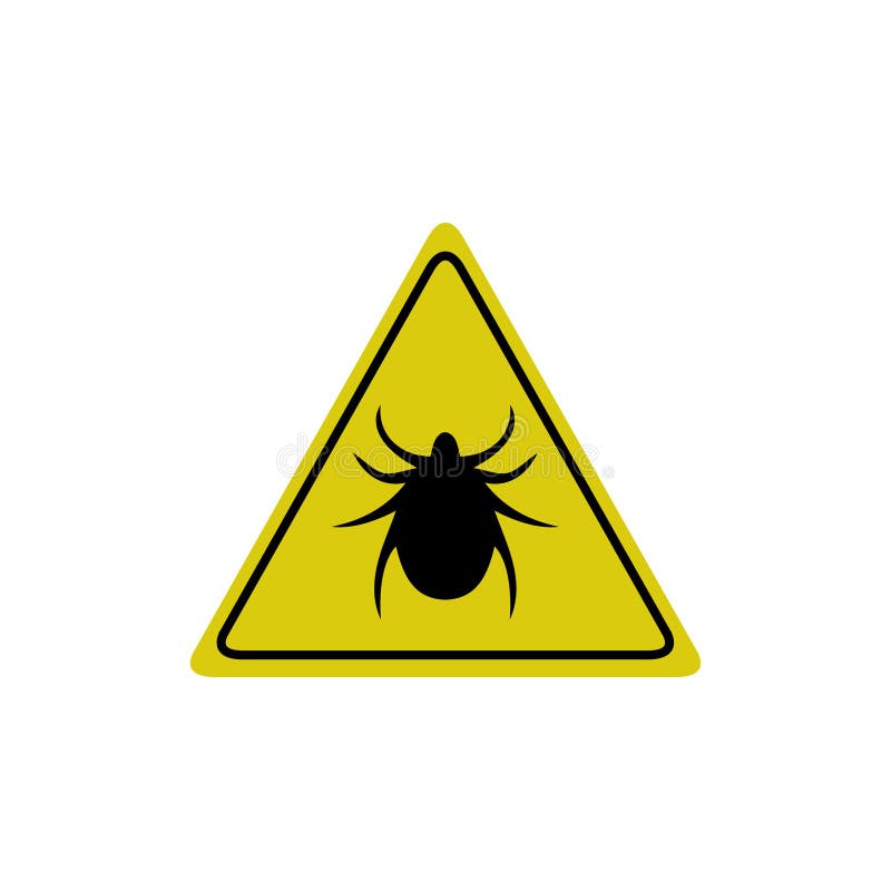 Ticks. Tick Warning Sign. Attention Ticks. Mite Stock Illustration ...