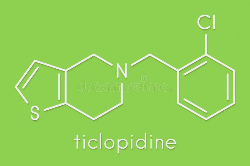 Ticlopidine Antiplatelet Drug Molecule. Skeletal Formula. Stock ...