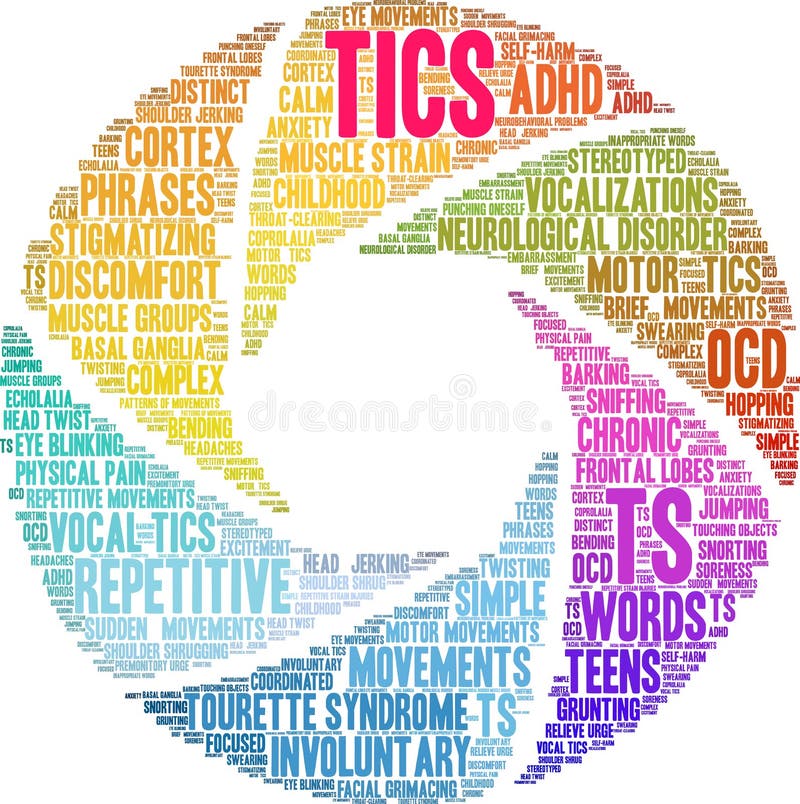Tics Word Cloud stock vector. Illustration of cortex - 158976915