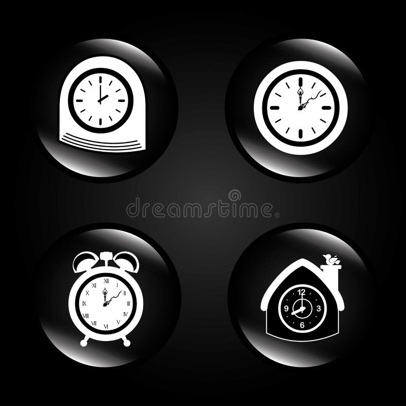 Tid symboler vektor illustrationer. Illustration av nummer - 33981498