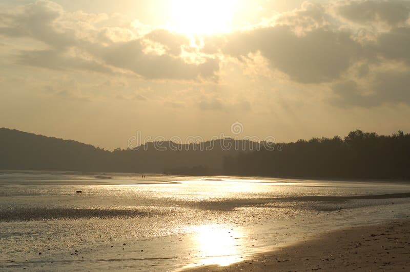 Tidal beach at sunset stock photo. Image of landscape - 51097158