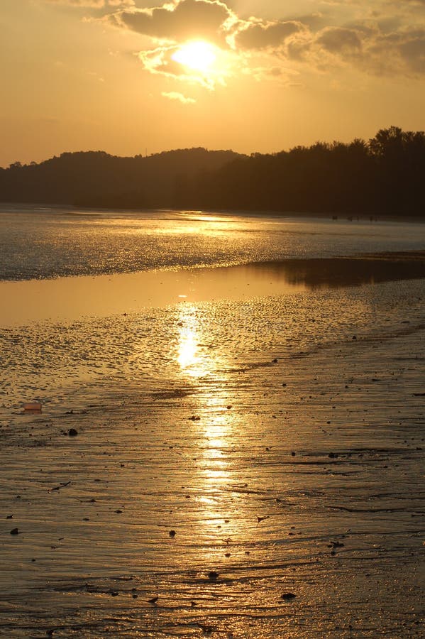 Tidal beach at sunset stock image. Image of beach, andaman - 51097073
