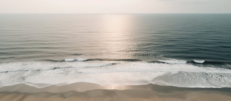 Tidal Bore, Empty Sea Beach with Waves Summer Landscape Aerial ...
