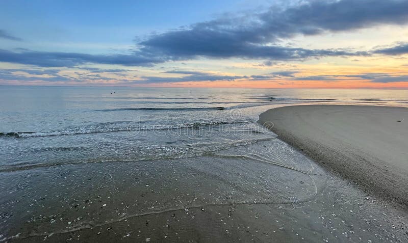 Sunset at Harding`s Beach in Chatham, Cape Cod Stock Image - Image of ...