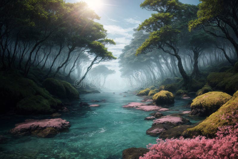 Tidal Forests of Waveleaf stock illustration. Illustration of coastal ...