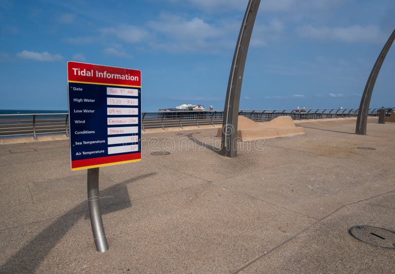 Tidal Information Sign on the Beach Blackpool August 2020 Editorial ...