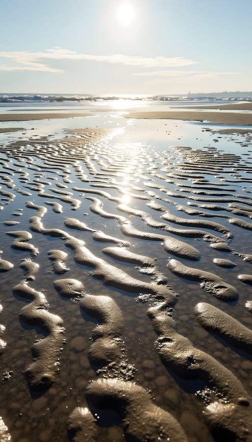 Tidal Pattern Beach stock illustration. Illustration of sunlight ...