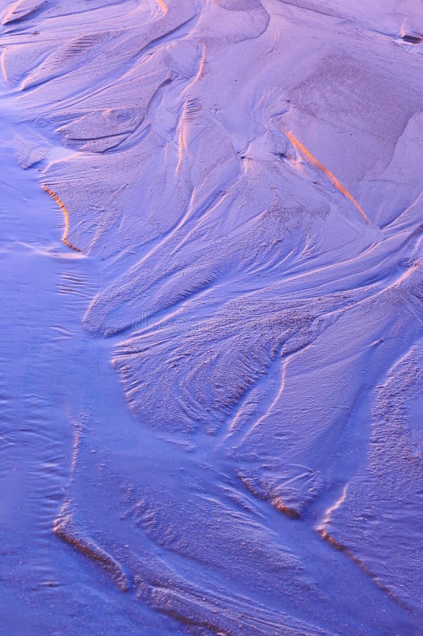 Tidal Patterns in Sand at Sunset Stock Photo - Image of groves, sunset ...