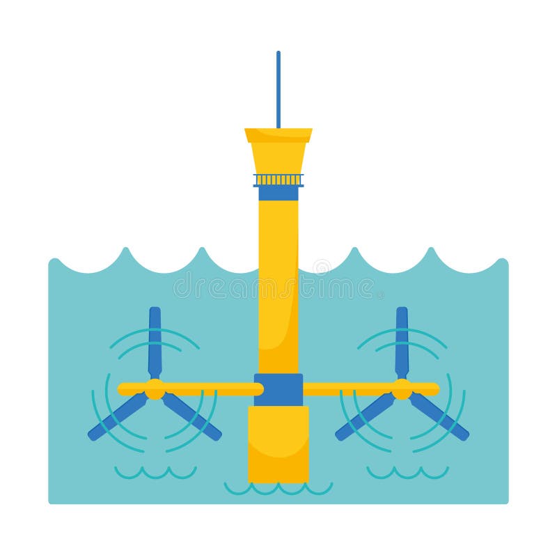 Tidal Power Ocean Renewable Energy Stock Vector - Illustration of ...