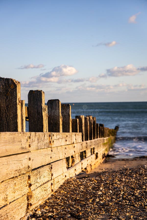 Tidal Wall Going into the Sea in Littlehampton Stock Photo - Image of ...