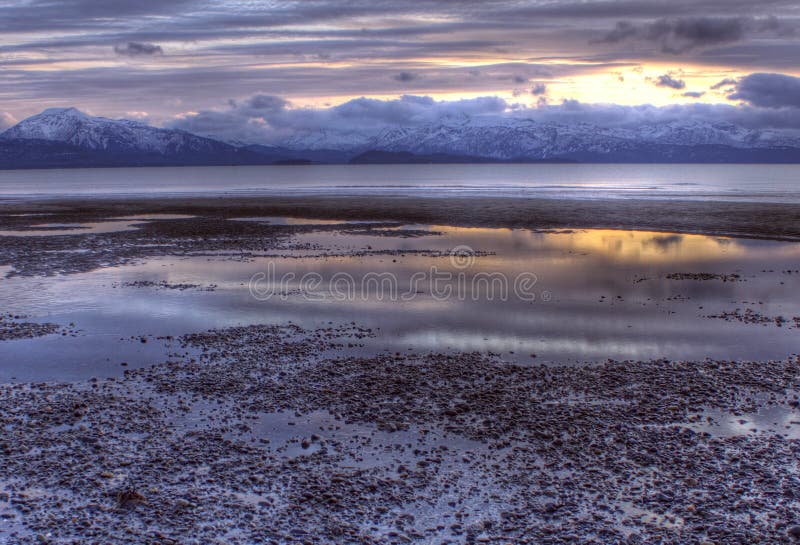 Tidal Water Flowing at Sunset Stock Image - Image of riffles, patterns ...