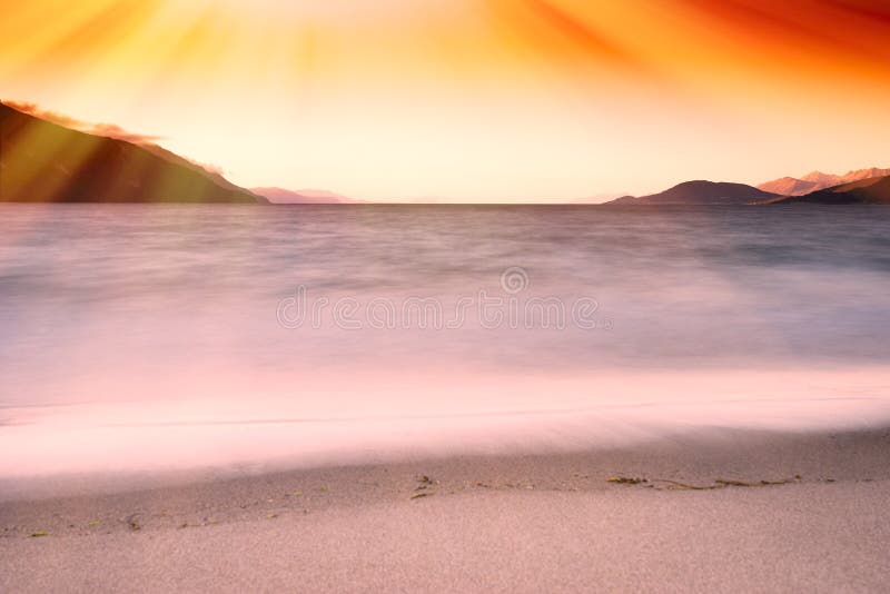 Tidal Waves with Light Leak Landscape Background Stock Photo - Image of ...