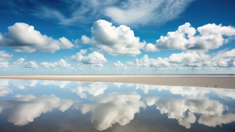 Tide cloud reflection stock illustration. Illustration of reflection ...