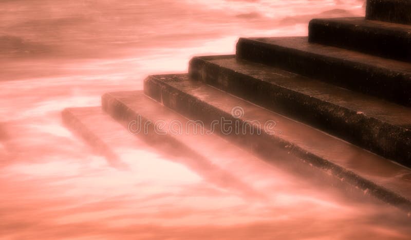 The Tide Flooded the Stairs Stock Image - Image of longexposure, flood ...