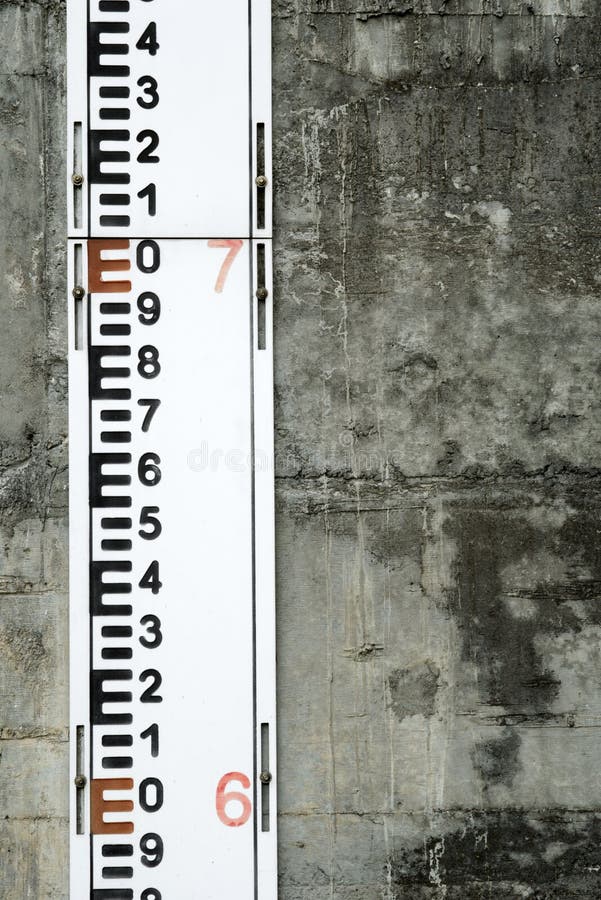 Measurement of the Freeboard of a Big Bridge Stock Image - Image of ...