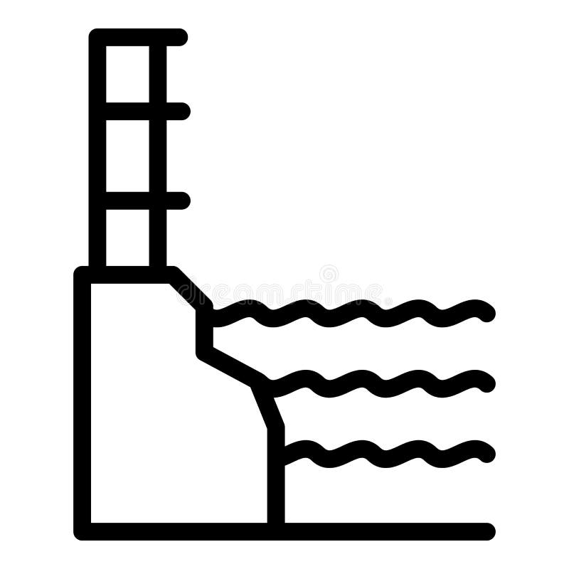Sea Level Change Icon Outline Vector. Global Flood Stock Illustration ...