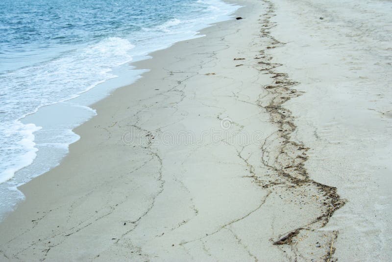 View of Tide on Beach with Patterns Stock Photo - Image of henlopen ...