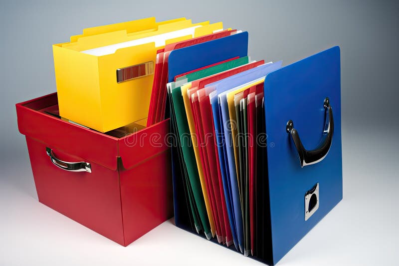 Tidy Collection of Files and Folders, Ready for Use Stock Illustration ...