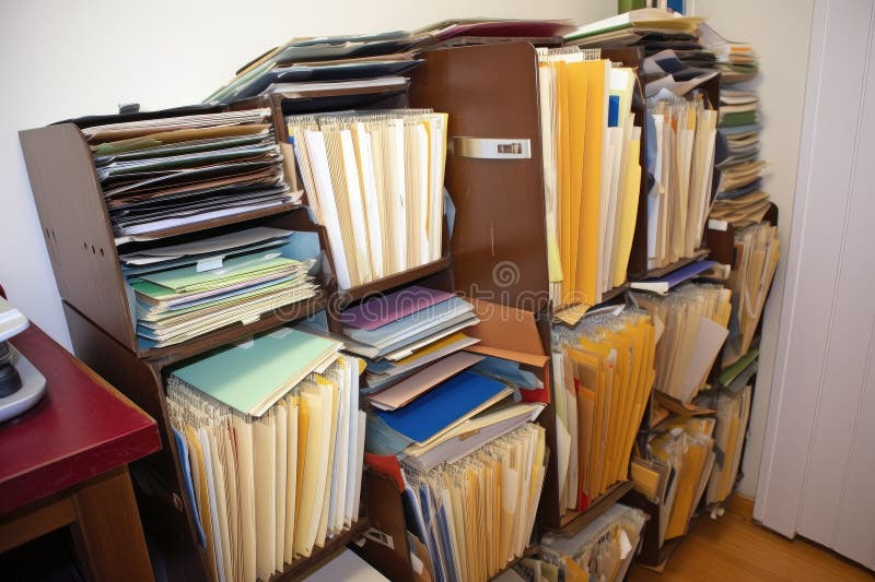 Tidy Collection of Files and Folders, Ready for Use Stock Illustration ...