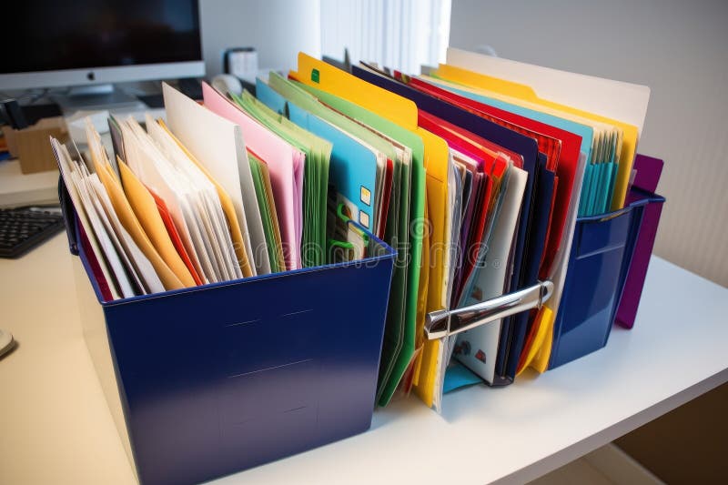 Tidy Collection of Files and Folders, Ready for Use Stock Illustration ...