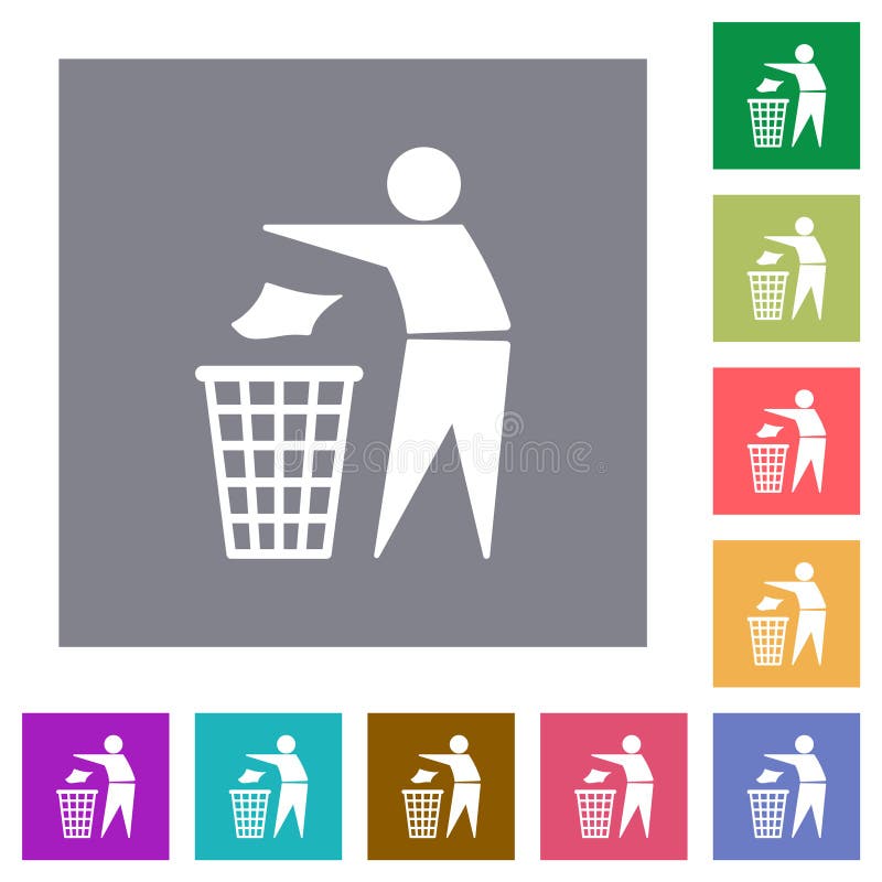Garbage Waste Recycling Square Icons Stock Illustrations – 268 Garbage ...