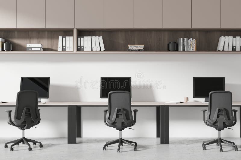 A Tidy, Modern Office Work Space with Desks, Ergonomic Chairs, and ...