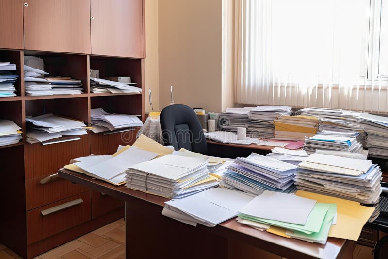 A Tidy Office with Neatly Organized Documents and Files, Ready for ...