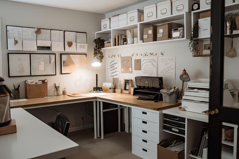 A Tidy and Organized Office Space, with Designated Places for ...