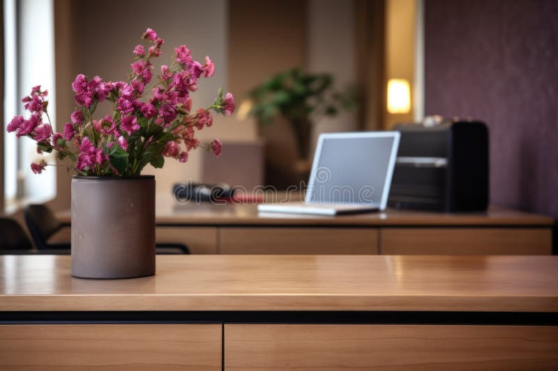 Tidy Reception Desk in a Modern Style. Generative AI Stock Image ...