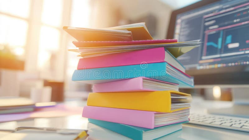 Organized Workspace Computer Files Charts Stock Photos - Free & Royalty ...