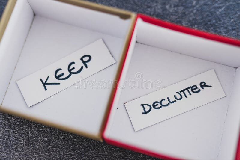 Tidying Up Conceptual Still-life, Storage Boxes with Keep and Declutter ...