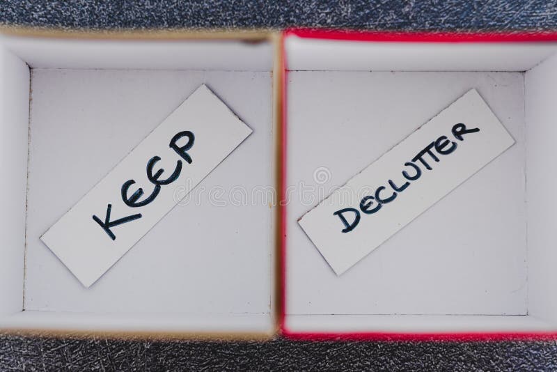 Tidying Up Conceptual Still-life, Storage Boxes with Keep and Declutter ...